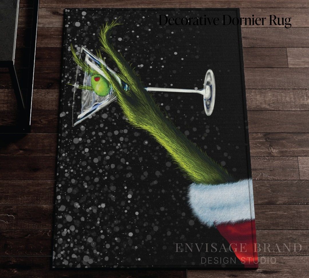 Christmas Martini Grinch Rug, Dornier Rug, Restaurant Decor, Floor ...