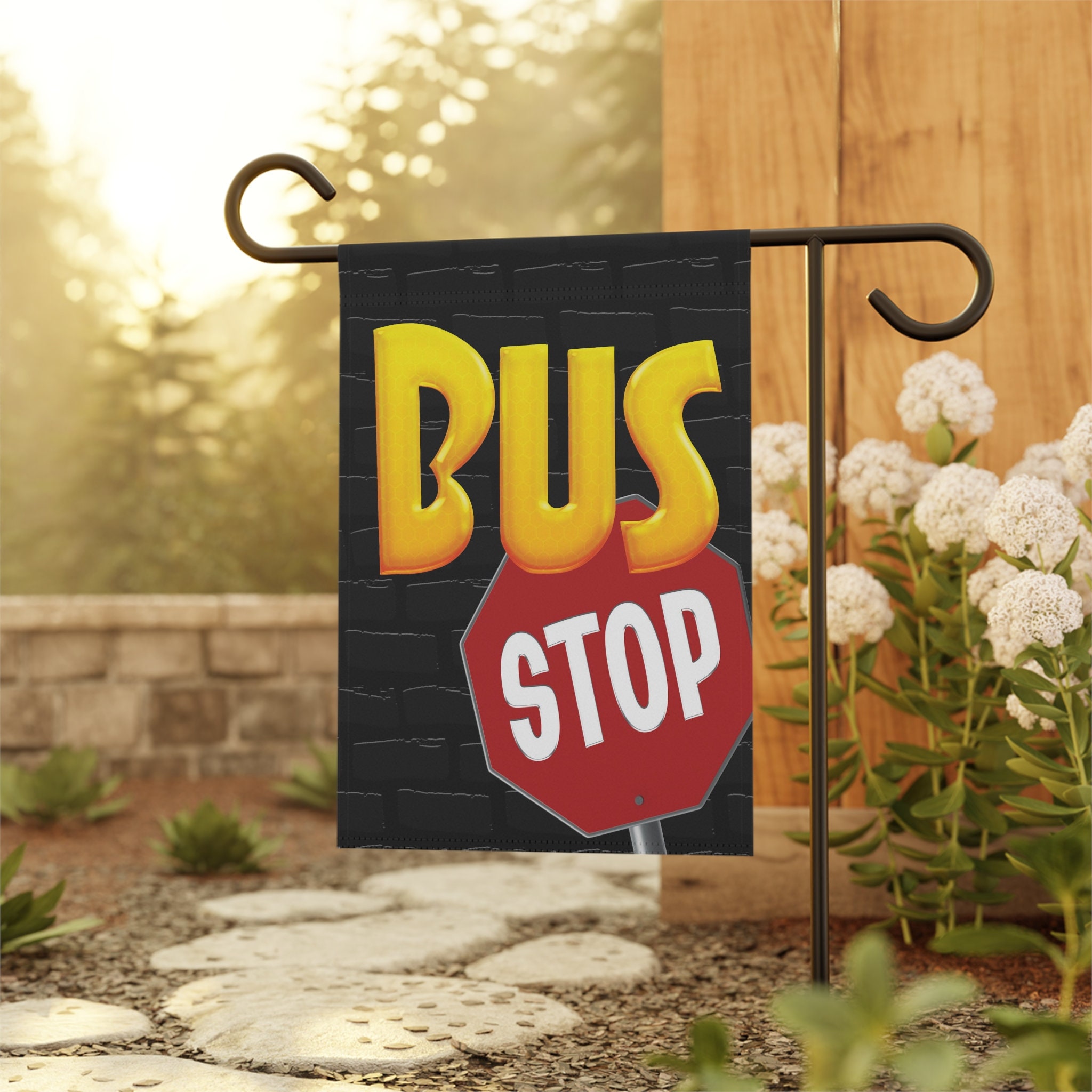 School Bus Stop Sign Garden Flag School Sign Back to School - Etsy