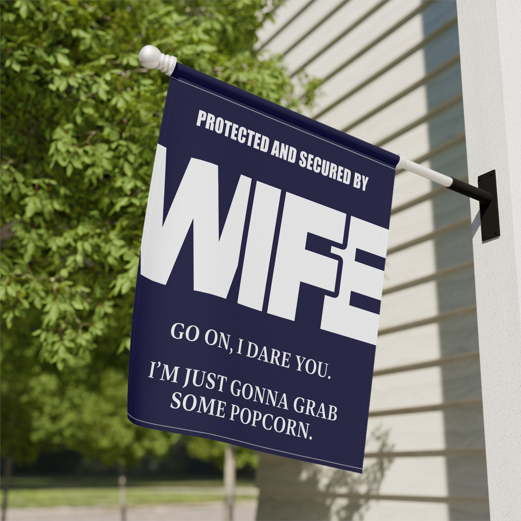 Funny Home Security Garden Flag, Warning Sign, No Trespassing ...
