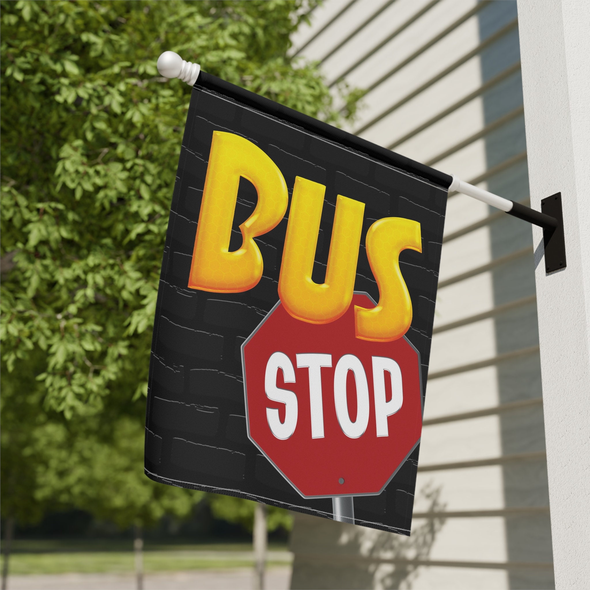 School Bus Stop Sign Garden Flag School Sign Back to School - Etsy