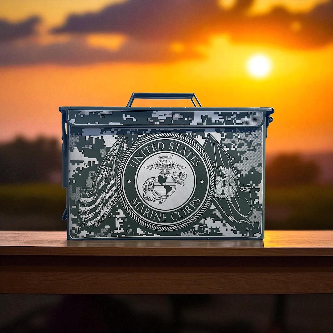 USMC Tribute: “A Meticulously Crafted Laser Engraved 50 Cal Ammo Can ...