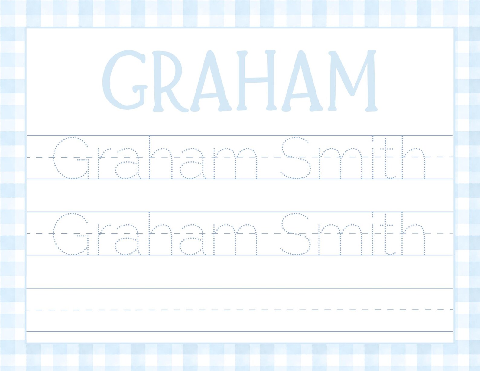 Kids Name Tracing Sheet, Personalized Handwriting Practice Sheet ...