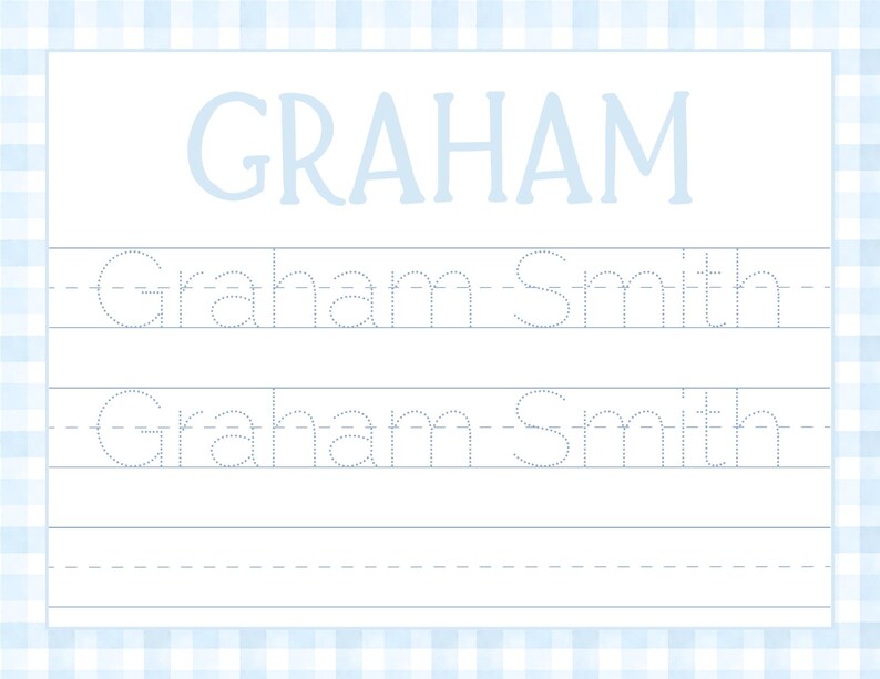 Kids Name Tracing Sheet, Personalized Handwriting Practice Sheet ...