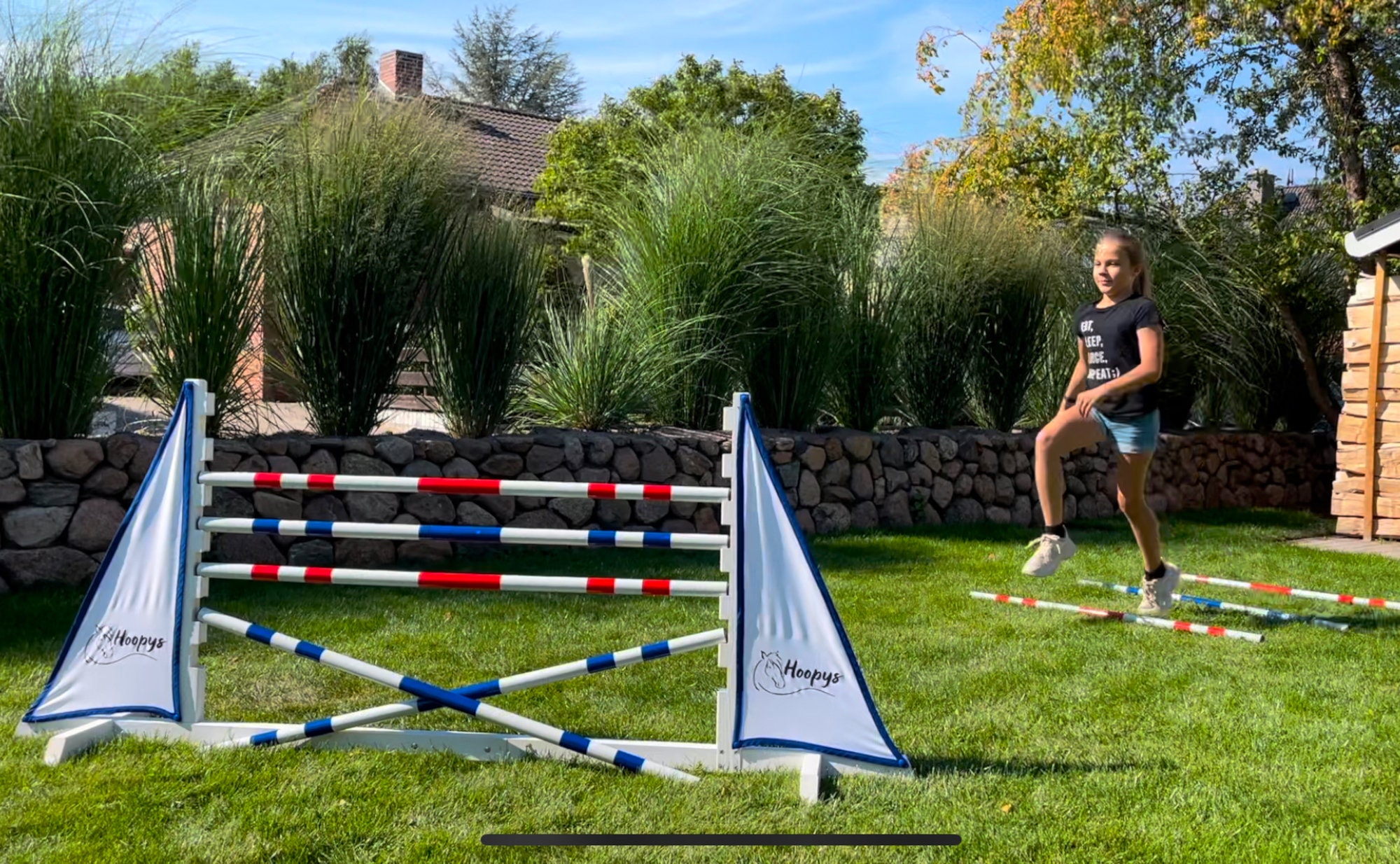 4 X Hobby Horse Jumping Poles, 4 Pieces of Trotting Poles, Obstacle ...