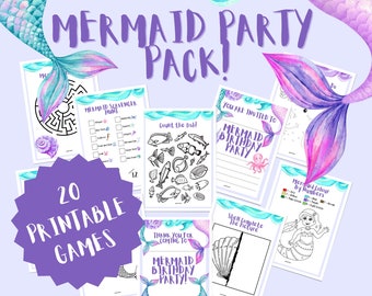 Mermaid 20 Page Activity Pack Digital Download - Etsy