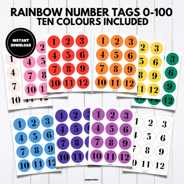 Number Tags - Etsy