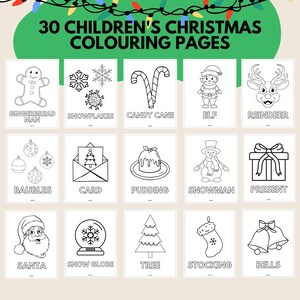 30 Children's Printable Christmas Colouring Pages Kids - Etsy