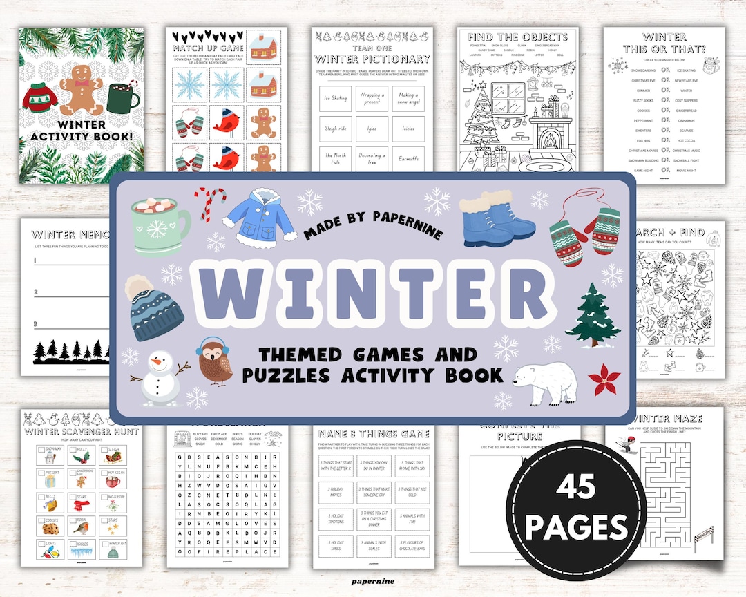 Ultimate Winter Printable Activity Book for Kids | Snowy Games, Puzzles ...