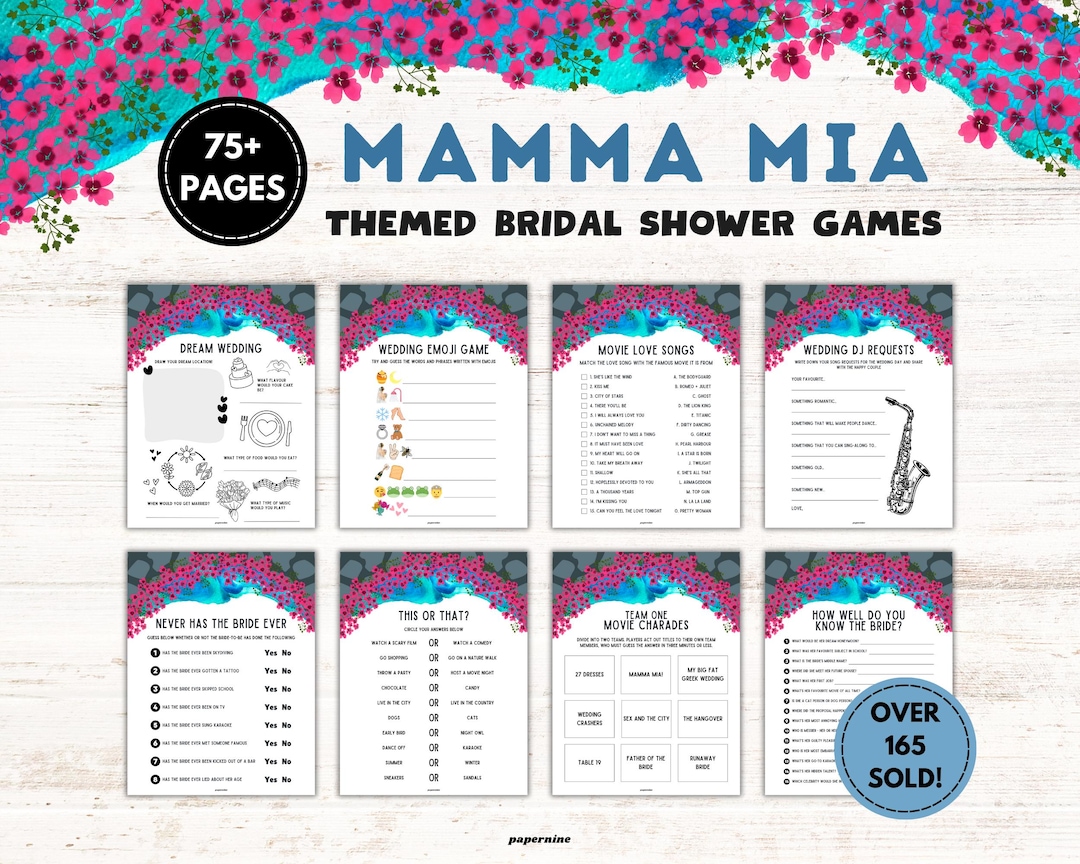 Mamma Mia Bridal Shower Games: ABBA Themed Party (instant Download) - Etsy