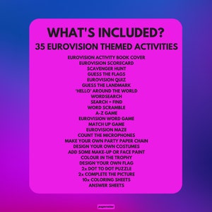 Ultimate Eurovision Themed Printable Games Activity Bundle 40 Pages ...