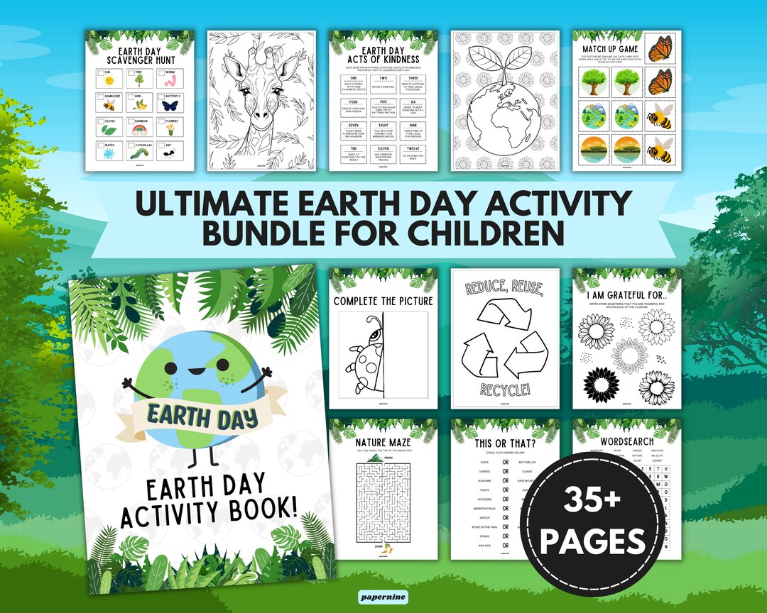Ultimate Earth Day Themed Printable Nature Games Activity Bundle for ...