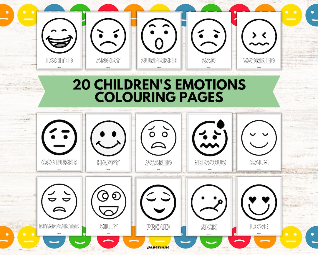20 Children's Emotions Printable Colouring Pages Feelings Chart ...