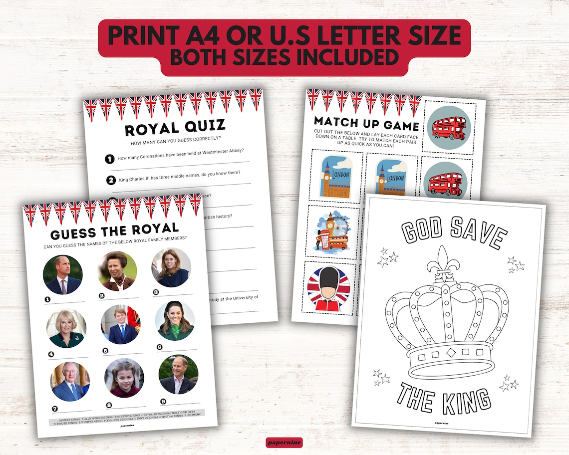 Ultimate Royal Family Themed Printable Activity Bundle Pack for ...