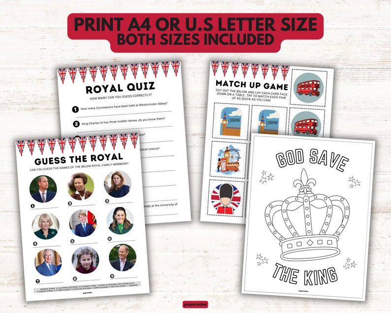 Ultimate Royal Family Themed Printable Activity Bundle Pack for ...