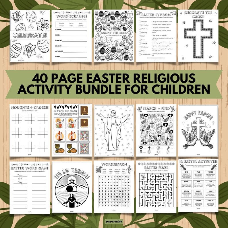 40 Page Easter Religious Themed Printable Activity Bundle - Etsy