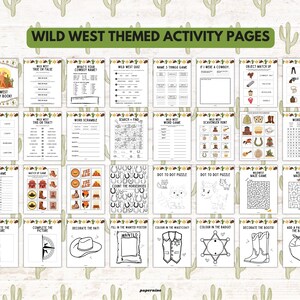 Ultimate Wild West Themed Printable Activity Bundle 40 Page Learning ...