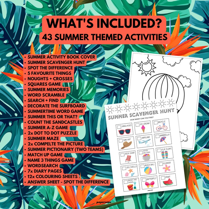 Ultimate Summer Themed Printable Activity Bundle Pack for - Etsy