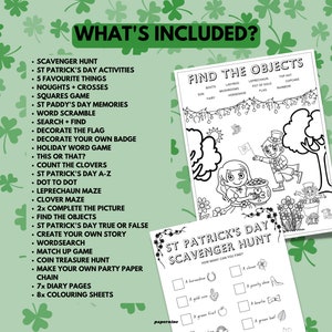 35 Page St Patrick's Day Themed Printable Activity Bundle Pack Saint ...