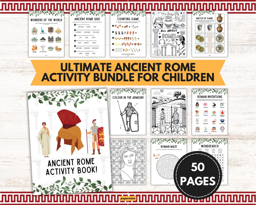 Ultimate Ancient Rome Themed Printable Games Activity Bundle 50 Pages ...