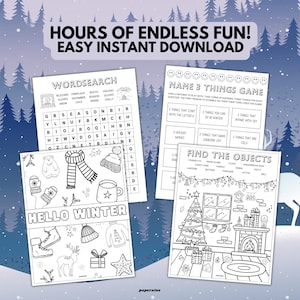 Ultimate Winter Themed Printable Activity Bundle Pack for Children 45 ...