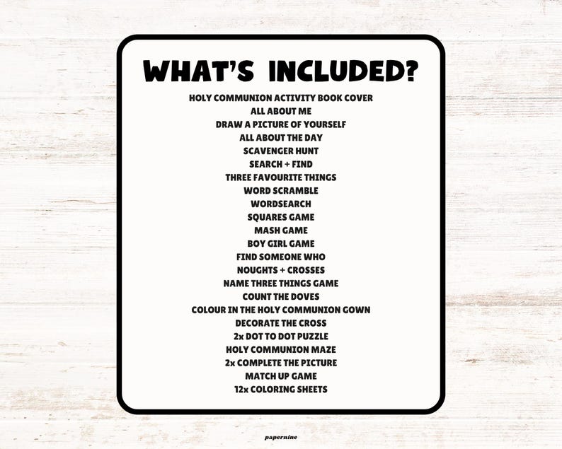 Holy Communion Printable Activity Book for Kids: Christian Party Games ...