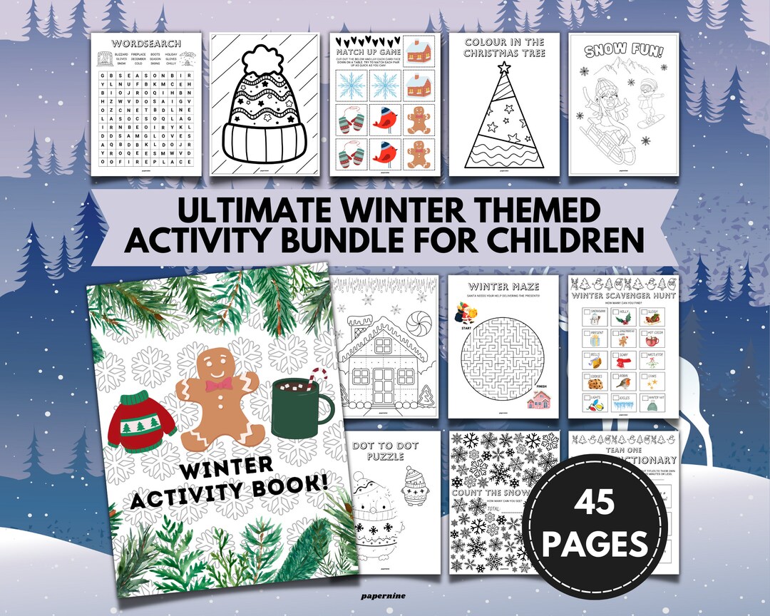 Ultimate Winter Themed Printable Activity Bundle Pack for Children 45 ...