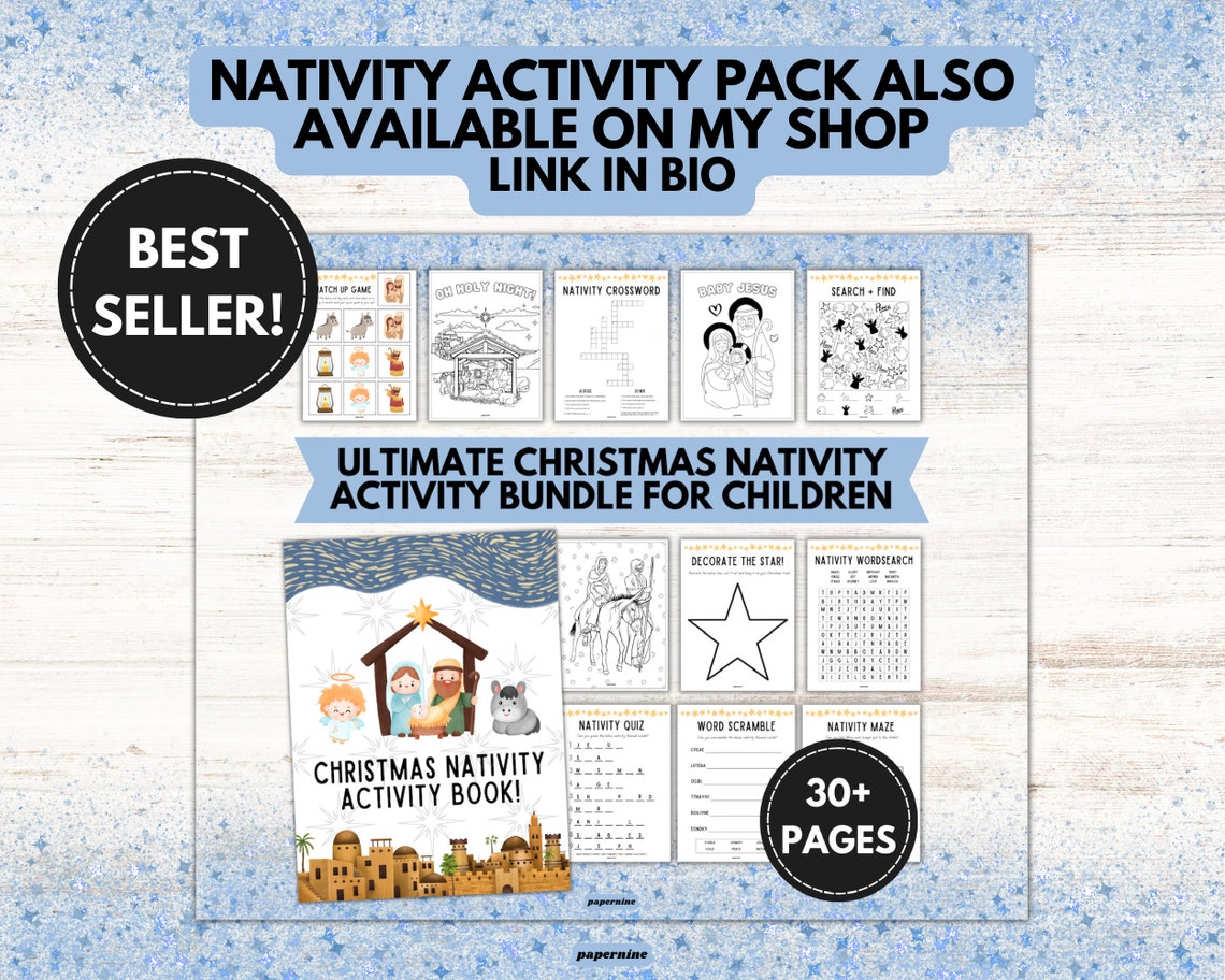 Christmas Nativity Printable Colouring Pages for Children 10 Pages ...