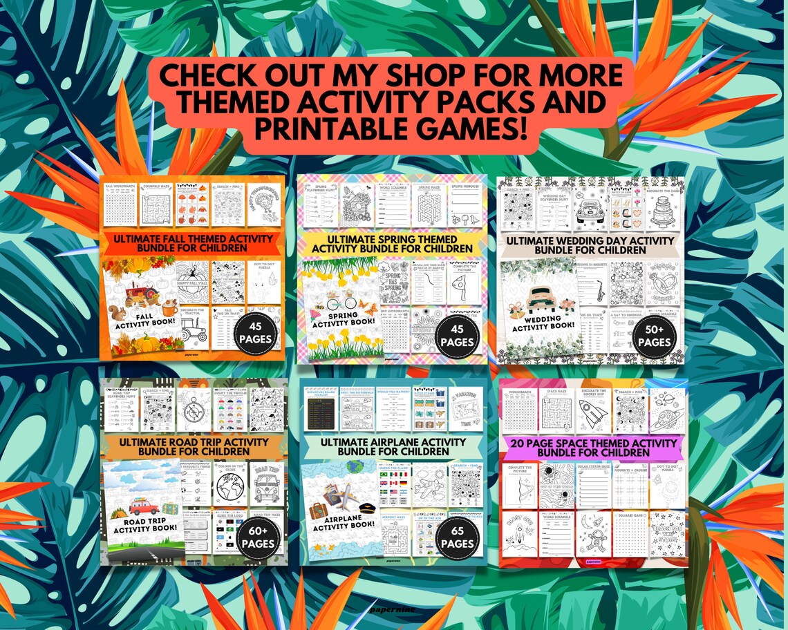 Ultimate Summer Themed Printable Activity Bundle Pack for Children 45 ...