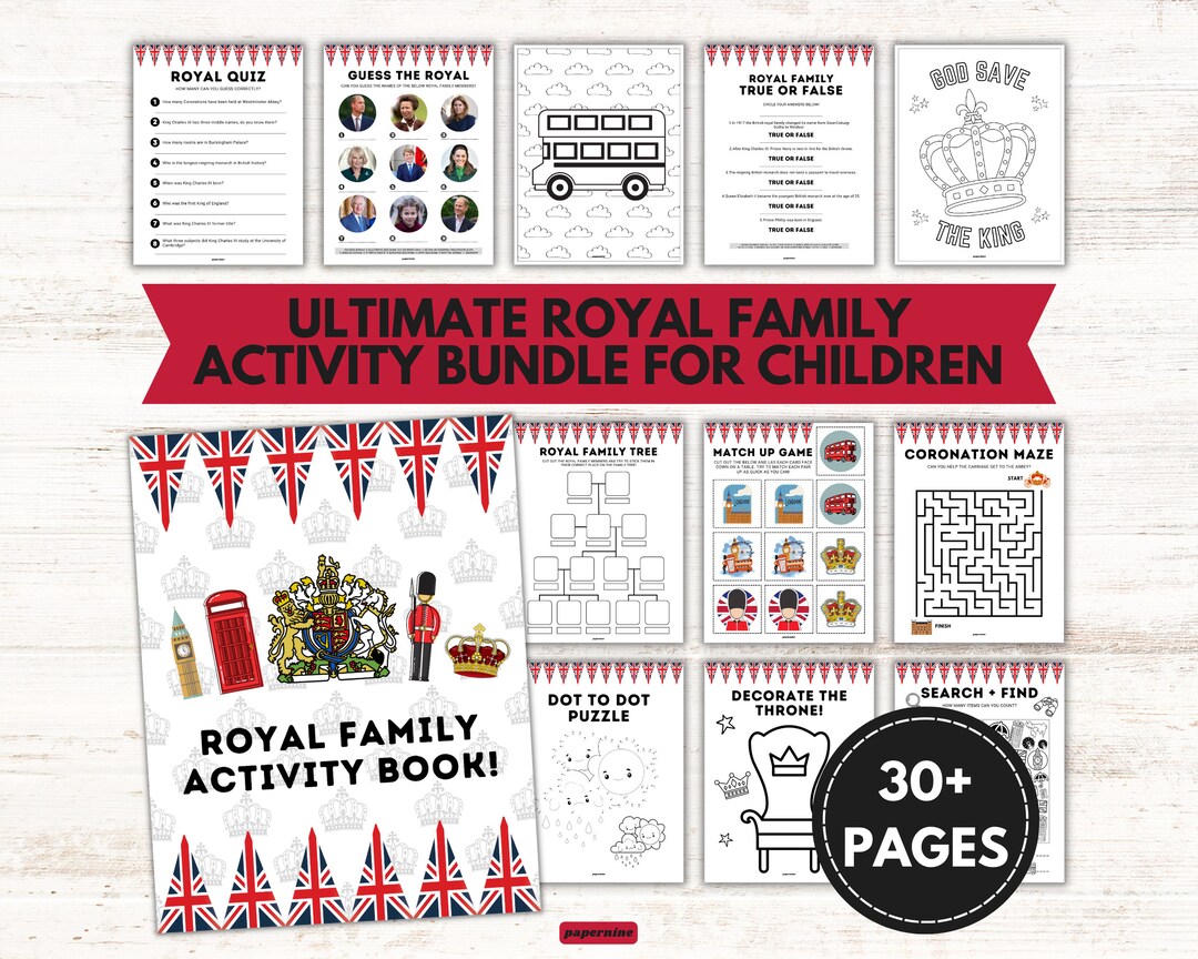 Ultimate Royal Family Themed Printable Activity Bundle Pack for ...