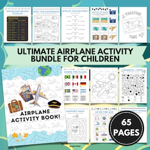 Ultimate Airplane Themed Printable Activity Bundle Pack for Children 65 ...