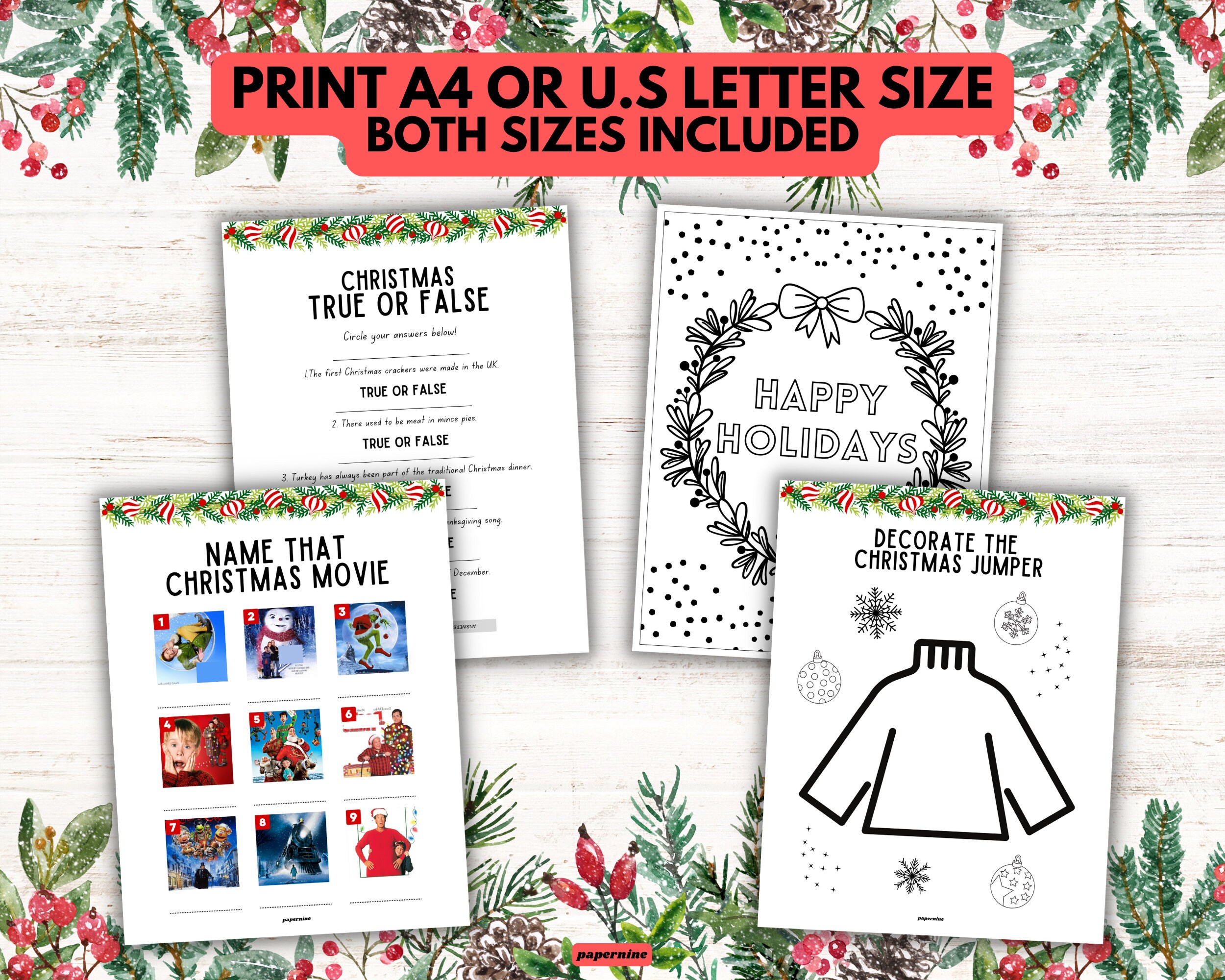 Ultimate Christmas Printable Activity Bundle for Children 50 Pages ...