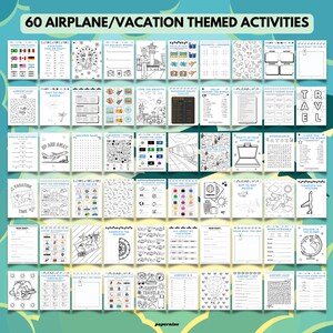 Ultimate Airplane Themed Printable Activity Bundle Pack for Children 65 ...