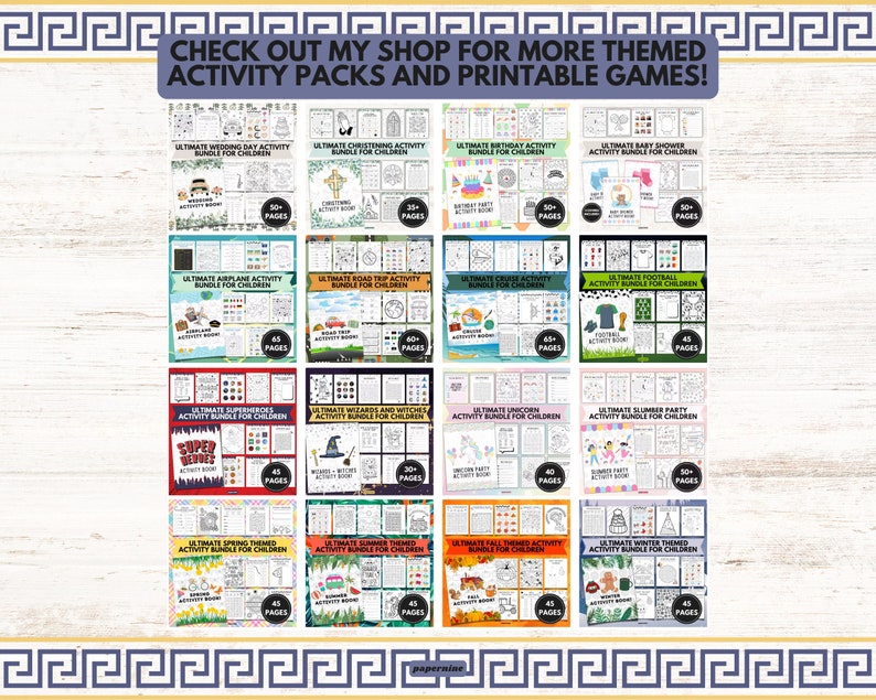 Ultimate Ancient Greece Themed Printable Games Activity Bundle 40 Pages ...