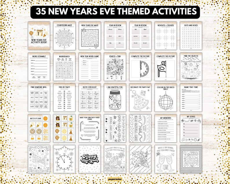 Ultimate New Years Eve Printable Activity Bundle for Children 35 Pages ...