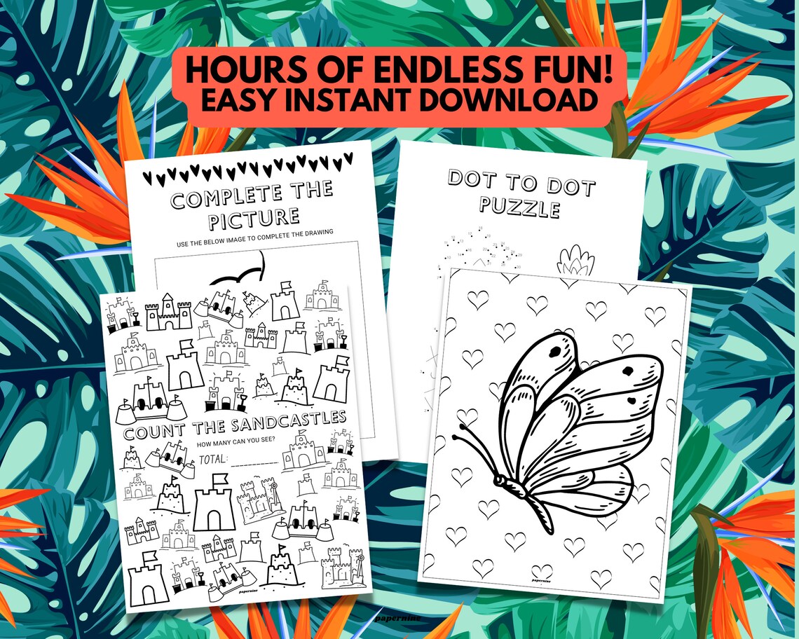 Ultimate Summer Themed Printable Activity Bundle Pack for Children 45 ...