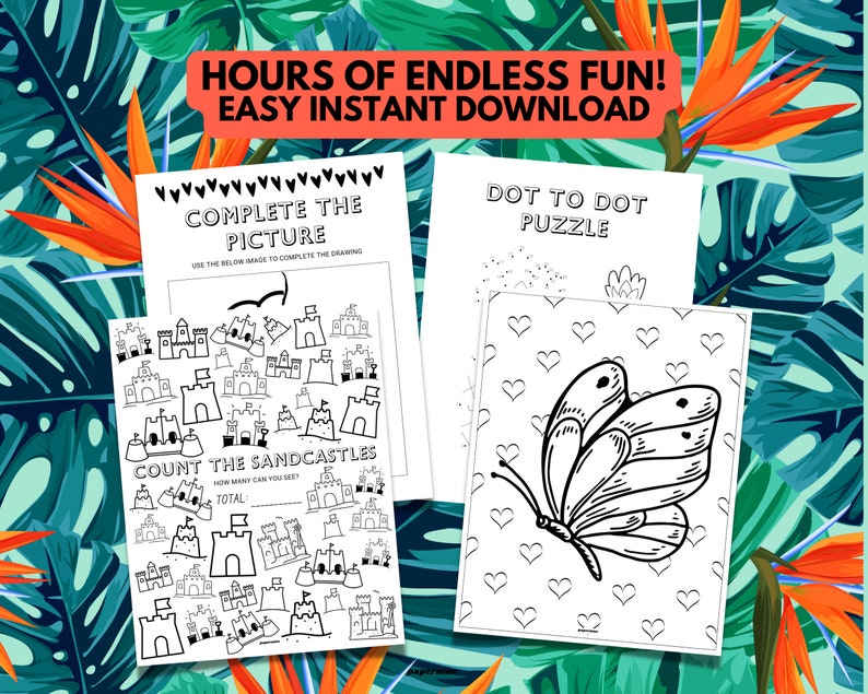 Ultimate Summer Themed Printable Activity Bundle Pack for Children 45 ...