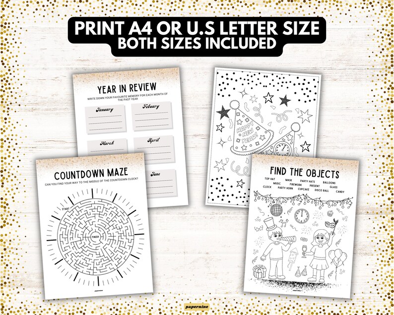 Ultimate New Years Eve Printable Activity Bundle for Children 35 Pages ...
