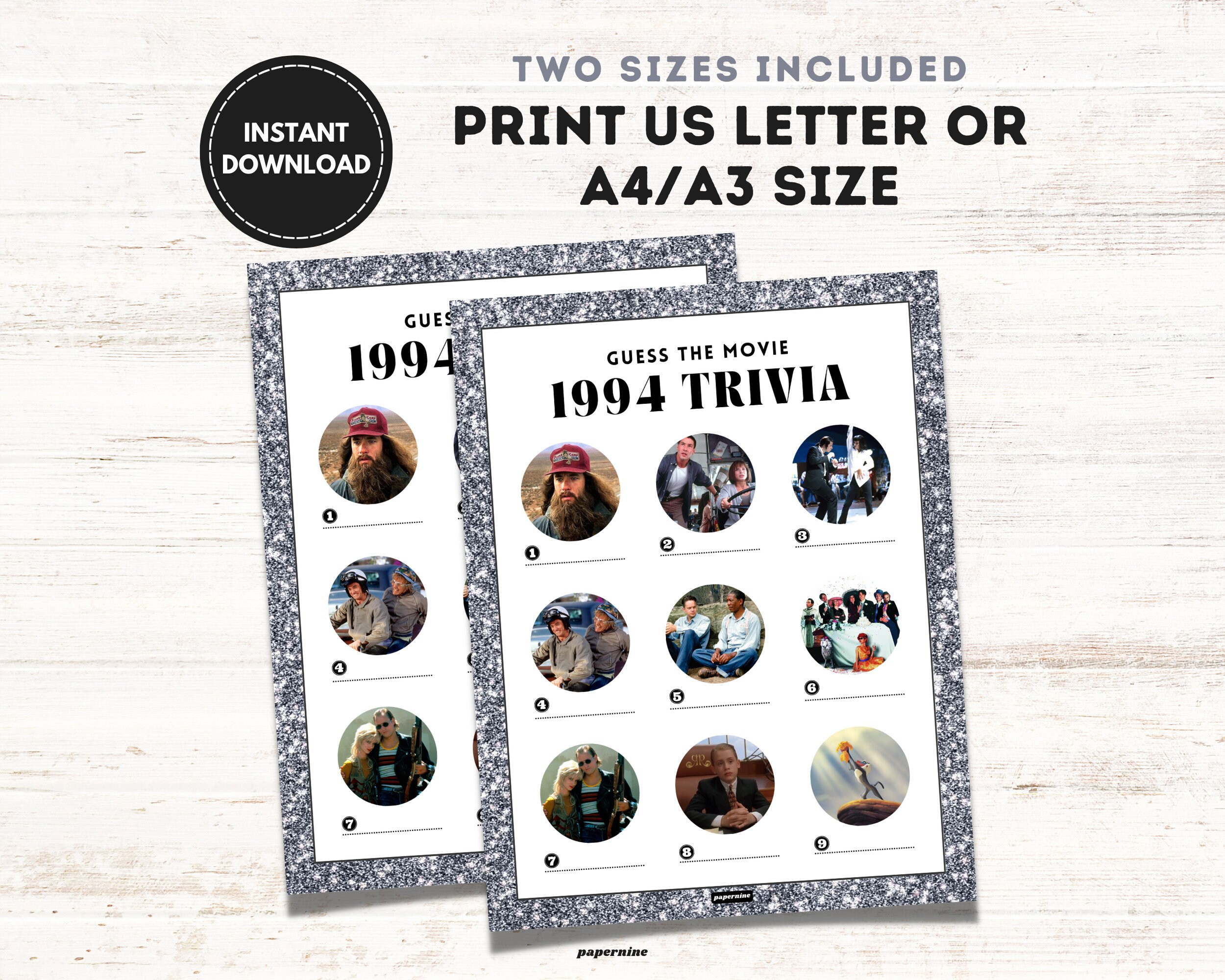 Guess the Movie 1994 Trivia Born in 1994 Printable 30th - Etsy