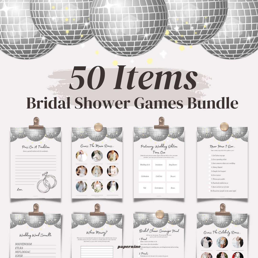 Disco Bridal Shower Games | Fun Printable 70s Theme Party Games | Hen ...
