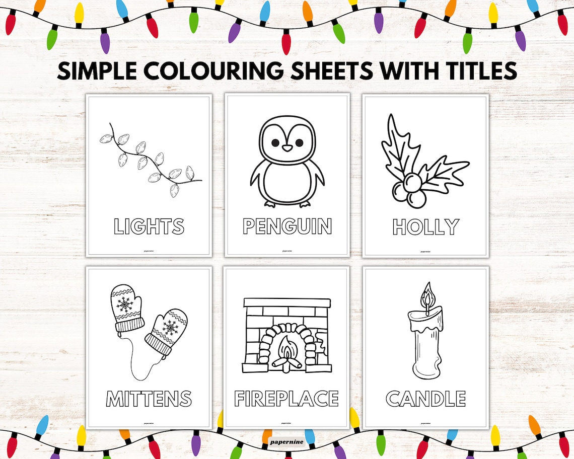 30 Children's Printable Christmas Colouring Pages Kids - Etsy
