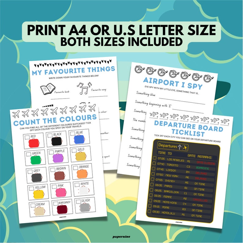 Ultimate Airplane Themed Printable Activity Bundle Pack for - Etsy
