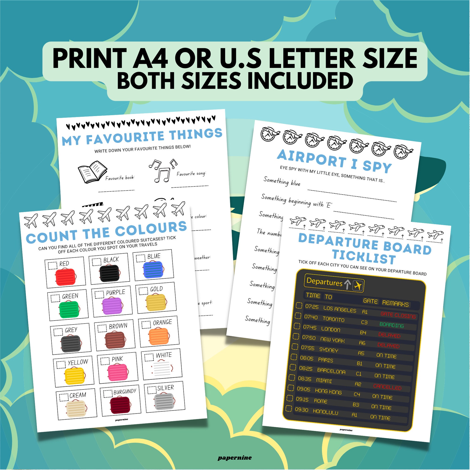 Ultimate Airplane Themed Printable Activity Bundle Pack for - Etsy