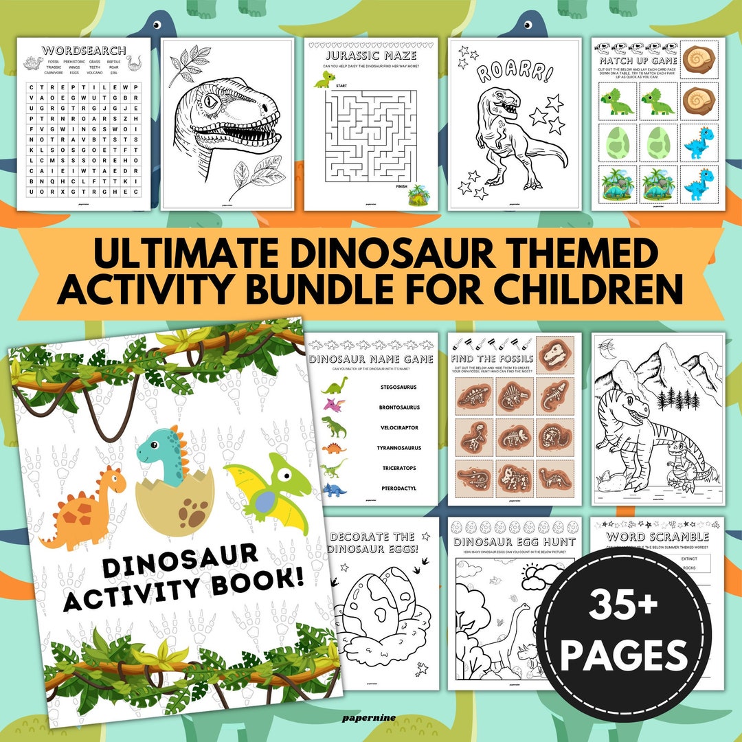 Ultimate Dinosaur Themed Printable Activity Bundle Pack for - Etsy