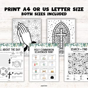 Holy Communion Activity Book: Christian Games & Puzzles (instant ...