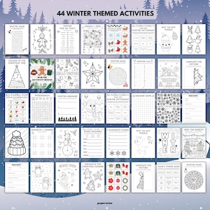 Ultimate Winter Themed Printable Activity Bundle Pack for Children 45 ...