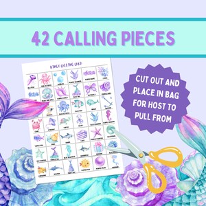 50 Mermaid Bingo Cards Birthday Party Bingo Printable Activity - Etsy