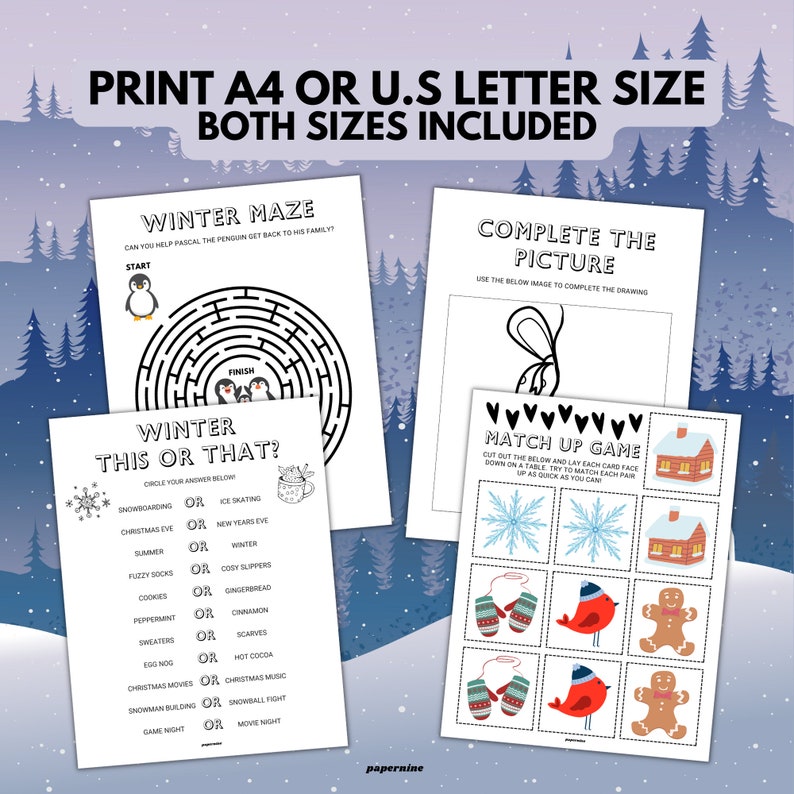 Ultimate Winter Themed Printable Activity Bundle Pack for - Etsy