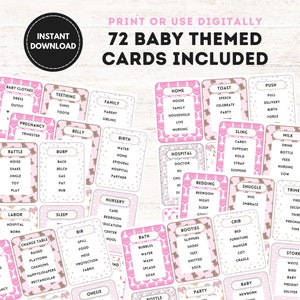 Baby Shower Taboo Game: Printable Word Charades (instant Download) - Etsy