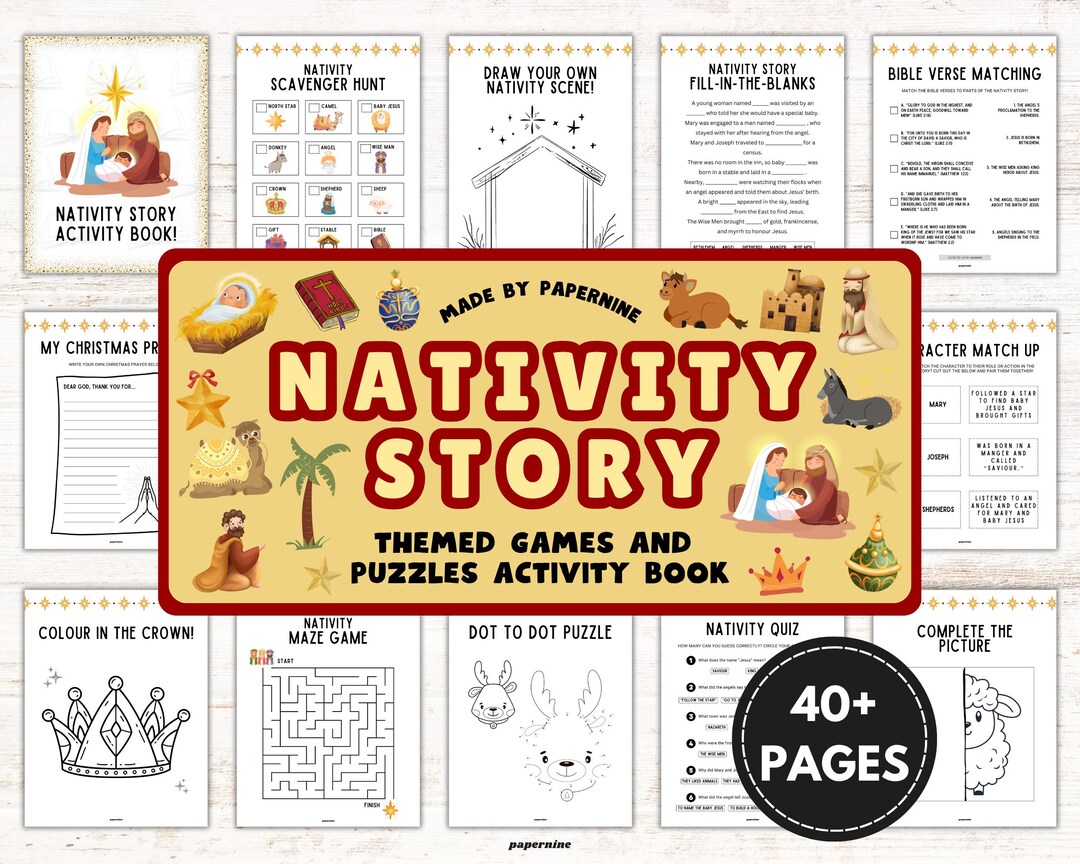 Ultimate Christmas Nativity Story Printable Activity Bundle 40 Pages ...