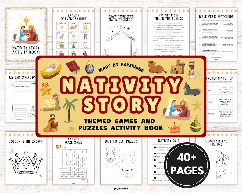 Ultimate Christmas Nativity Story Printable Activity Bundle 40 Pages ...